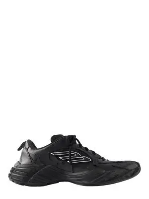 Balenciaga Monday Leather Sneakers - Black