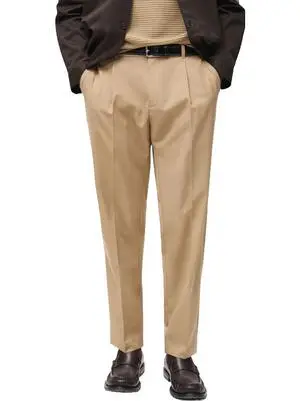 Mango Slim Fit Trousers - Medium Brown