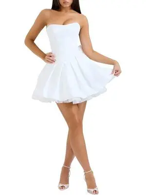 House Of Cb Noele Strapless Mini Dress - White