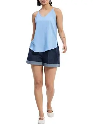 REISTOR Endless Sunday Top In Tencel Denim - Ocean Blue