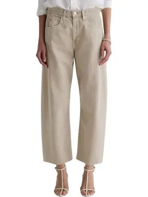 Ag Hattie High-rise Barrel Jeans - Sulfur Light Taupe
