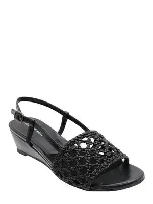 DAVID TATE Danza Slingback Wedge Sandal - Black