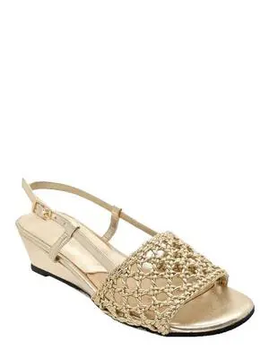 DAVID TATE Danza Slingback Wedge Sandal - Gold