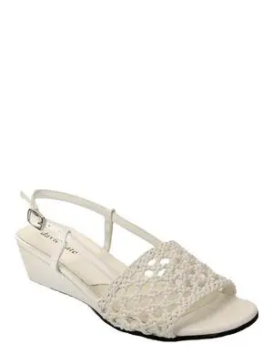 DAVID TATE Danza Slingback Wedge Sandal - White