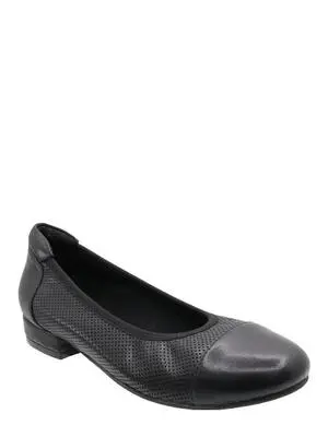 DAVID TATE Newton Cap Toe Flat - Black