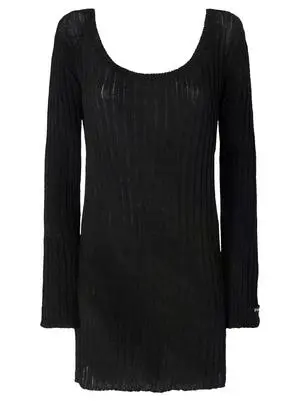 Pinko Rib-knit Mini Dress - Black