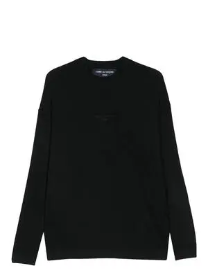 Comme Des Garçons Logo-embroidered Jumper - Black