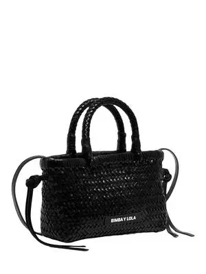 Bimba Y Lola Interwoven Mini Tote Bag - Black