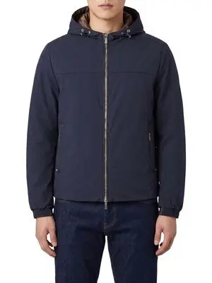 MOORER Zip-up Hooded Jacket - Blue