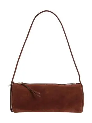 REFORMATION Simona Cylinder Shoulder Bag - Espresso Suede