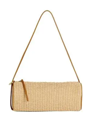 REFORMATION Simona Cylinder Shoulder Bag Natural Raffia