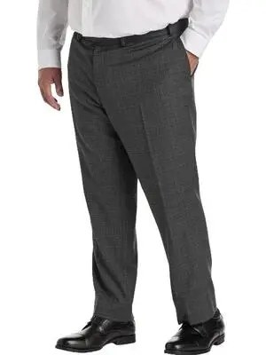JV REFLEX Big & Tall Micro Grid Suit Trousers - Charcoal