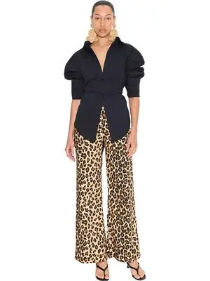 SIMONMILLER Pia Poplin Side Zip Pant Cheetah