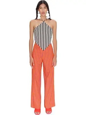 SIMONMILLER Pia Poplin Pant - Hibiscus/tangerine Stripe