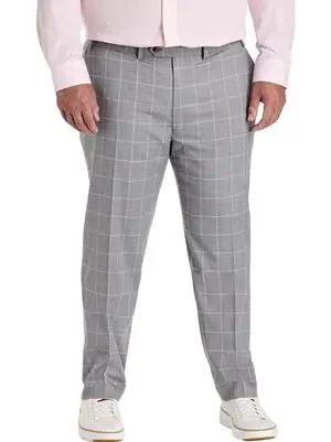 Michael Kors Big & Tall Windowpane Suit Pants - Grey