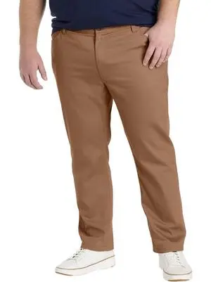 OAK HILL BY DXL Big & Tall Straight Fit 5-pocket Tech Pants - Coco Mocha Heather