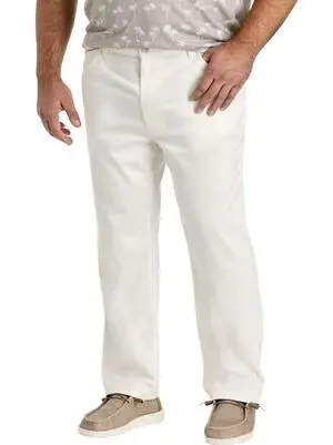 OAK HILL BY DXL Big & Tall Straight Fit 5-pocket Tech Pants - Coconut Milk
