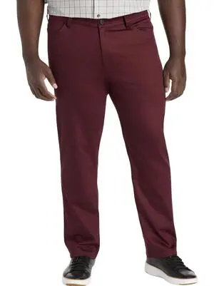 OAK HILL BY DXL Big & Tall Straight Fit 5-pocket Tech Pants - Port Wine