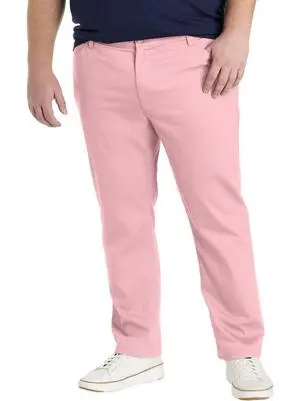 OAK HILL BY DXL Big & Tall Straight Fit 5-pocket Tech Pants - Silver Pink