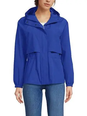 LANDS' END Squall Packable Rain Jacket - Blue Breeze