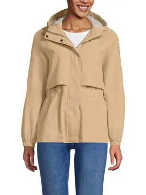 LANDS' END Squall Packable Rain Jacket - Champagne/ivory Latte