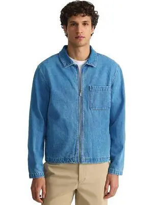 LANDS' END Full Zip Lightweight Jacket Stone Wash