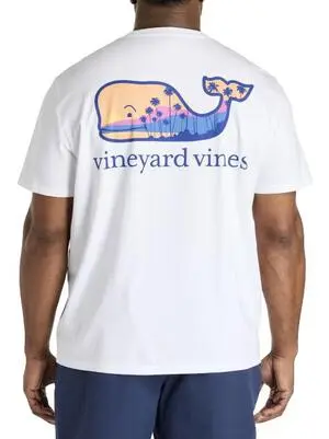 Vineyard Vines Big & Tall Palm Tree Whale Tee - White Cap