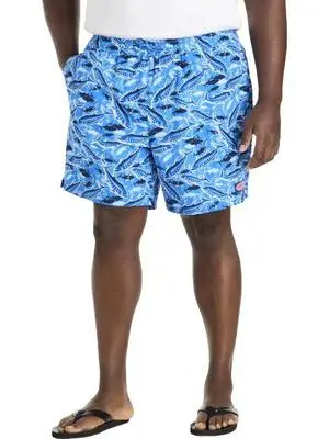 Vineyard Vines Big & Tall Bone Fish Chappy Swim Trunks - Bone Fish Cornflower