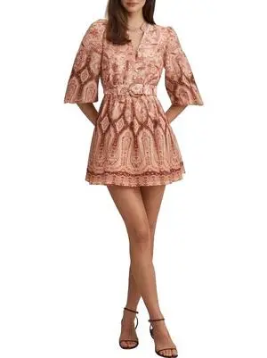 EVER NEW Wesley Printed Mini Dress - Peach Moss Floral