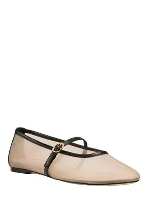 STUART WEITZMAN Bareitall Mary Jane Flat - Beige/ Black