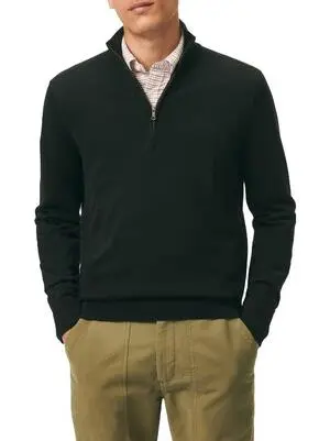 Brooks Brothers Supima® Cotton Half Zip Pullover - Black