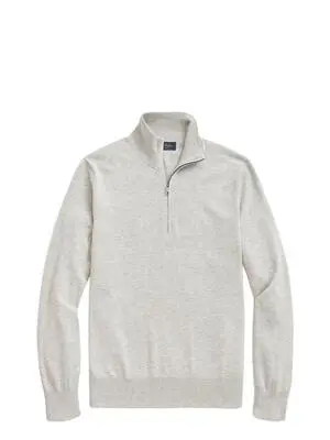 Brooks Brothers Supima® Cotton Half Zip Pullover - Grey Heather