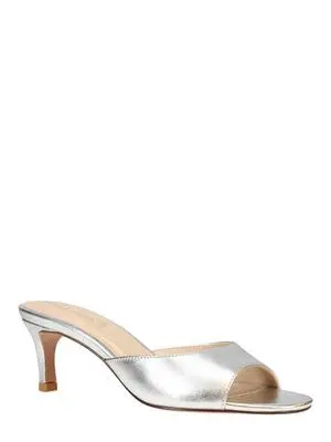 Pelle Moda Pelle Moda Unia Kitten Heel Slide Sandal Silver