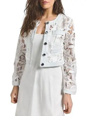 Derek Lam 10 Crosby Ashley Lace Jacket - Ice