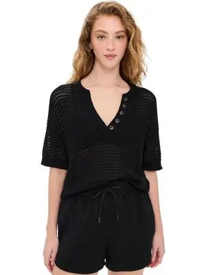 Varley Callie Knit Top - Black