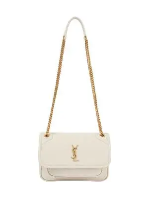 Saint Laurent Niki Mini Leather Shoulder Bag - White