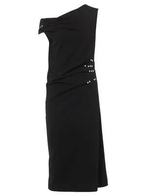 Dries Van Noten Gathered Embellished Jersey Midi Dress - Black