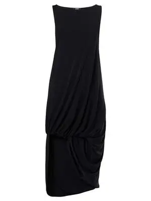 Jacquemus Peplo Draped Jersey Midi Dress - Black