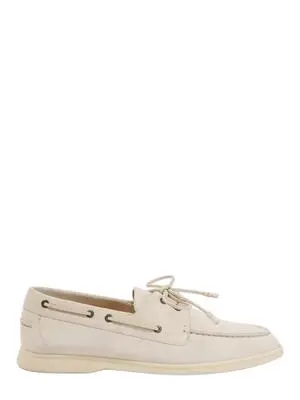 Loro Piana Sea-sail Walk Suede Boat Shoes - Beige