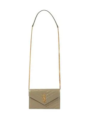 Saint Laurent Cassandre Envelope Wallet-On-Chain Green