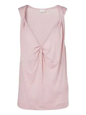 Dries Van Noten Gathered Cotton Top - Pink