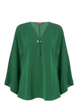 Max Mara Umile Crystal-embellished Cady Blouse - Green
