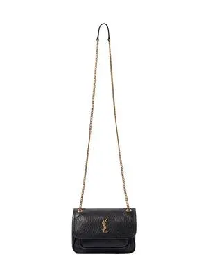 Saint Laurent Niki Mini Leather Shoulder Bag - Black