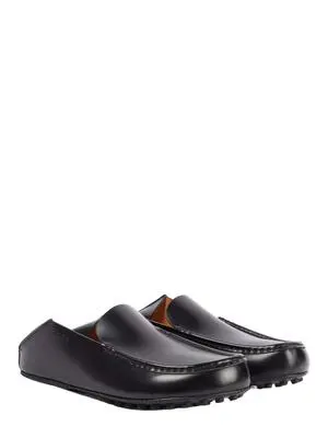 TOD'S Leather Driving Loafers - Black