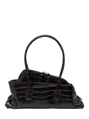 Attico La Passeggiata Small Leather Tote Bag - Brown