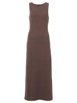 LESET Lauren Sleeveless Jersey Midi Dress - Brown