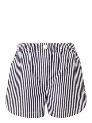 Sportmax Muscari Striped Cotton Shorts - Black