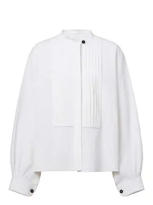 JIL SANDER Plissé Linen Shirt - White