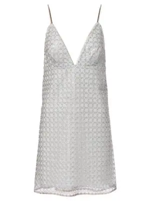 Remain Birger Christensen Beaded Minidress - Silver