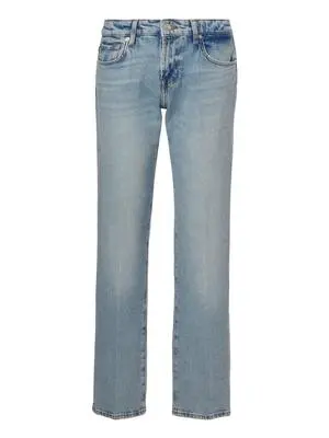 7 For All Mankind Calle Low-rise Straight Jeans - Blue